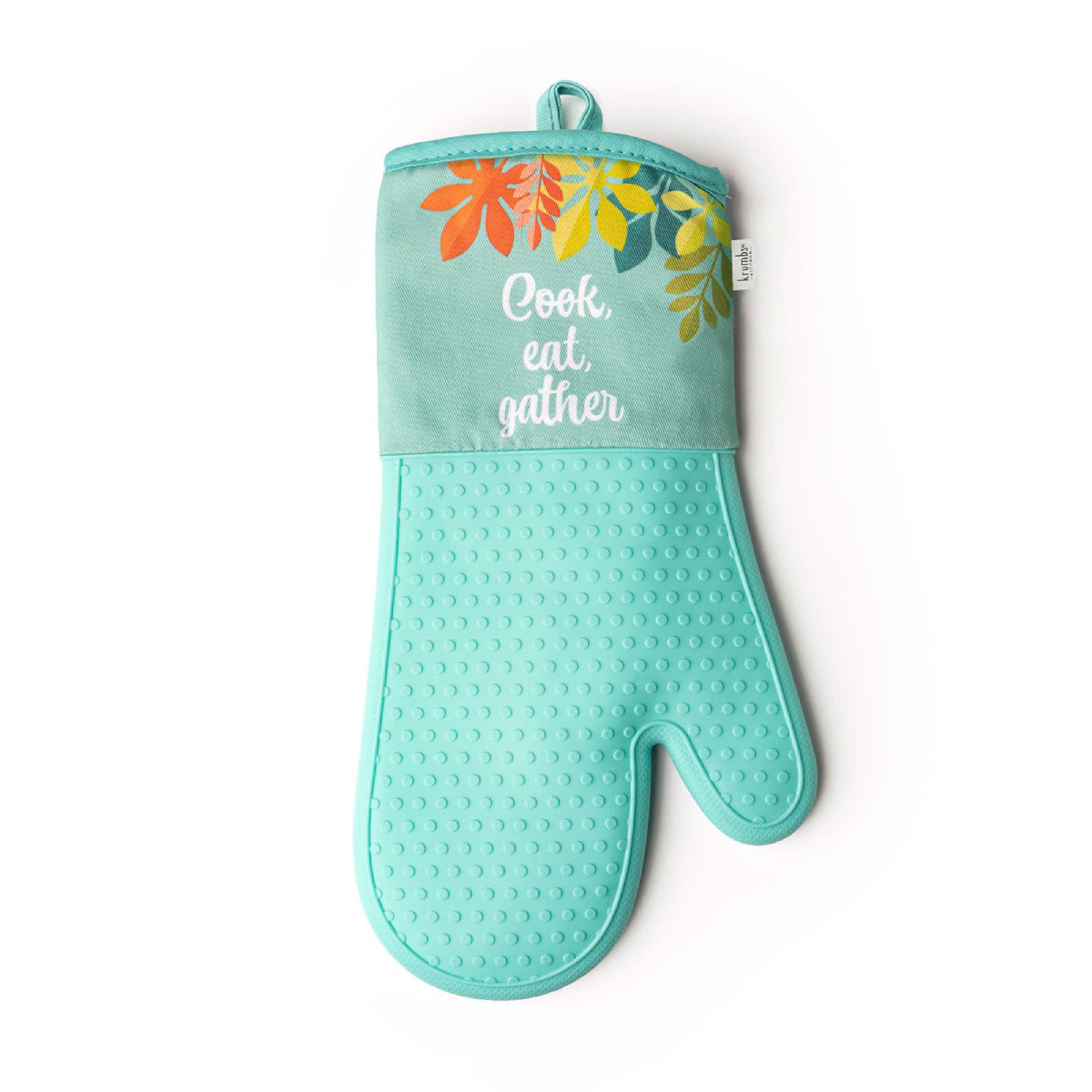 Krumbs Kitchen Homemade Happiness Oven Mitts - Blue– Curacao