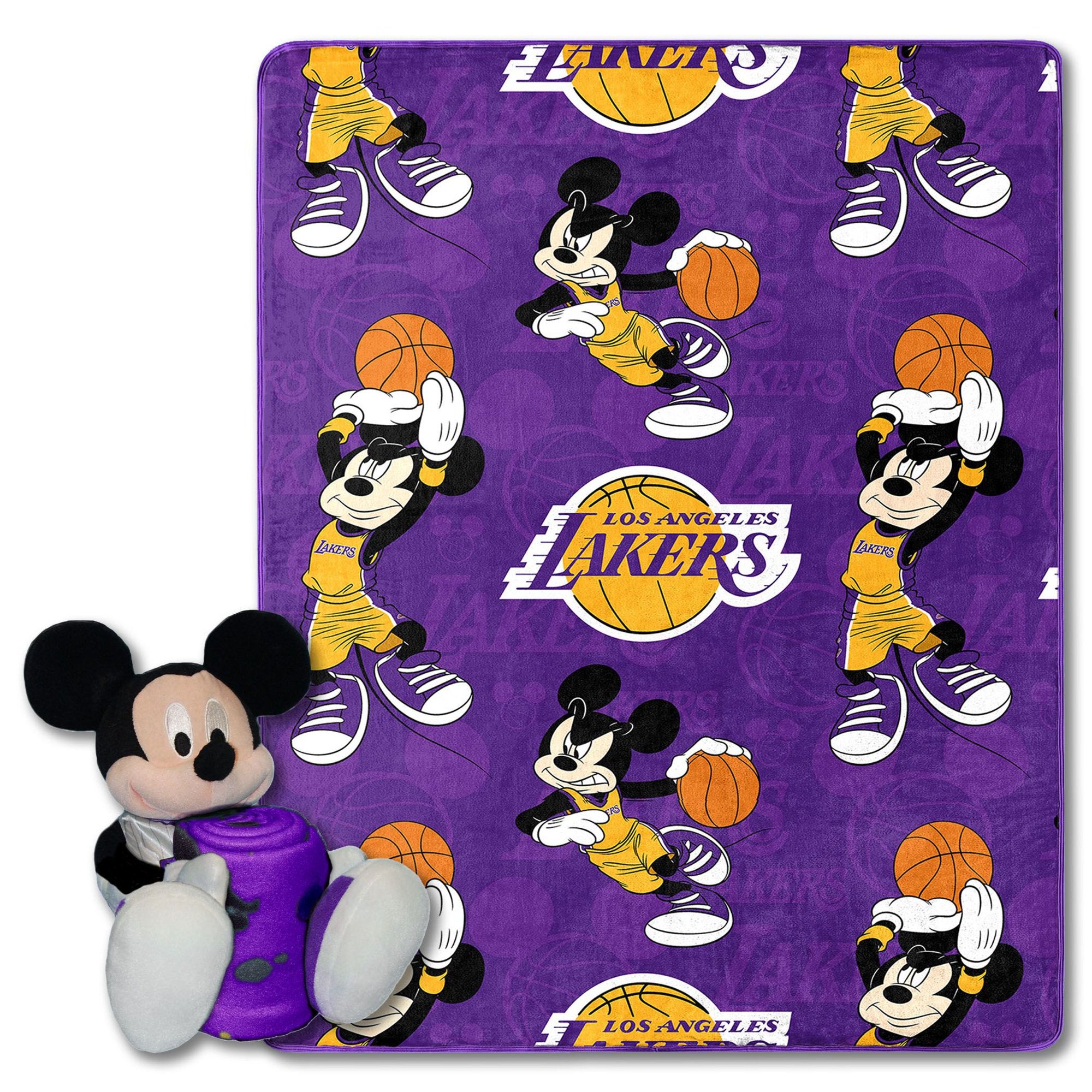 Northwest NBA Los Angeles Lakers Mickey Character Hugger Pillow and Si ...