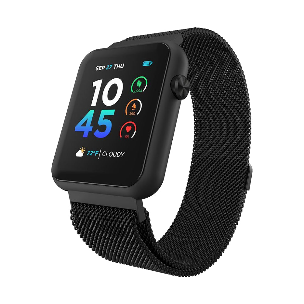 iTOUCH Wearables Unisex Air 4 Smartwatch - Black Case/Black Mesh Strap ...