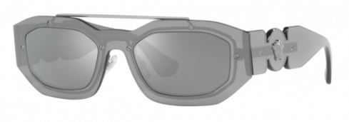 Versace Transparent Grey Mirror Silver Sunglasses– Curacao