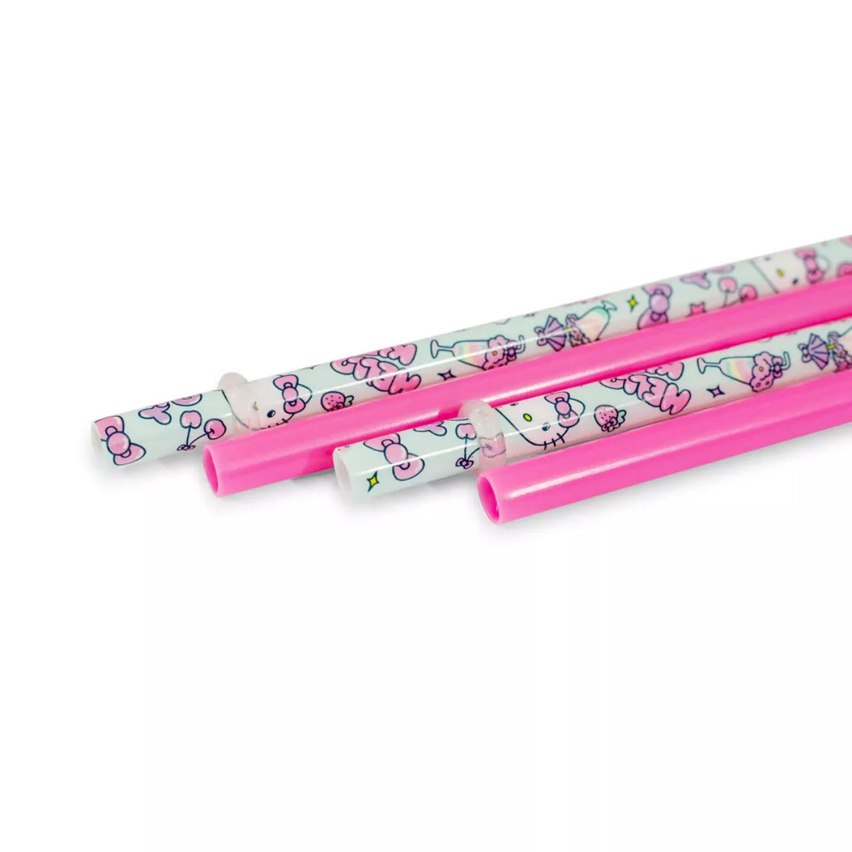 Sanrio Hello Kitty Kawaii Treats Reusable Plastic Straws (Set of 4 ...