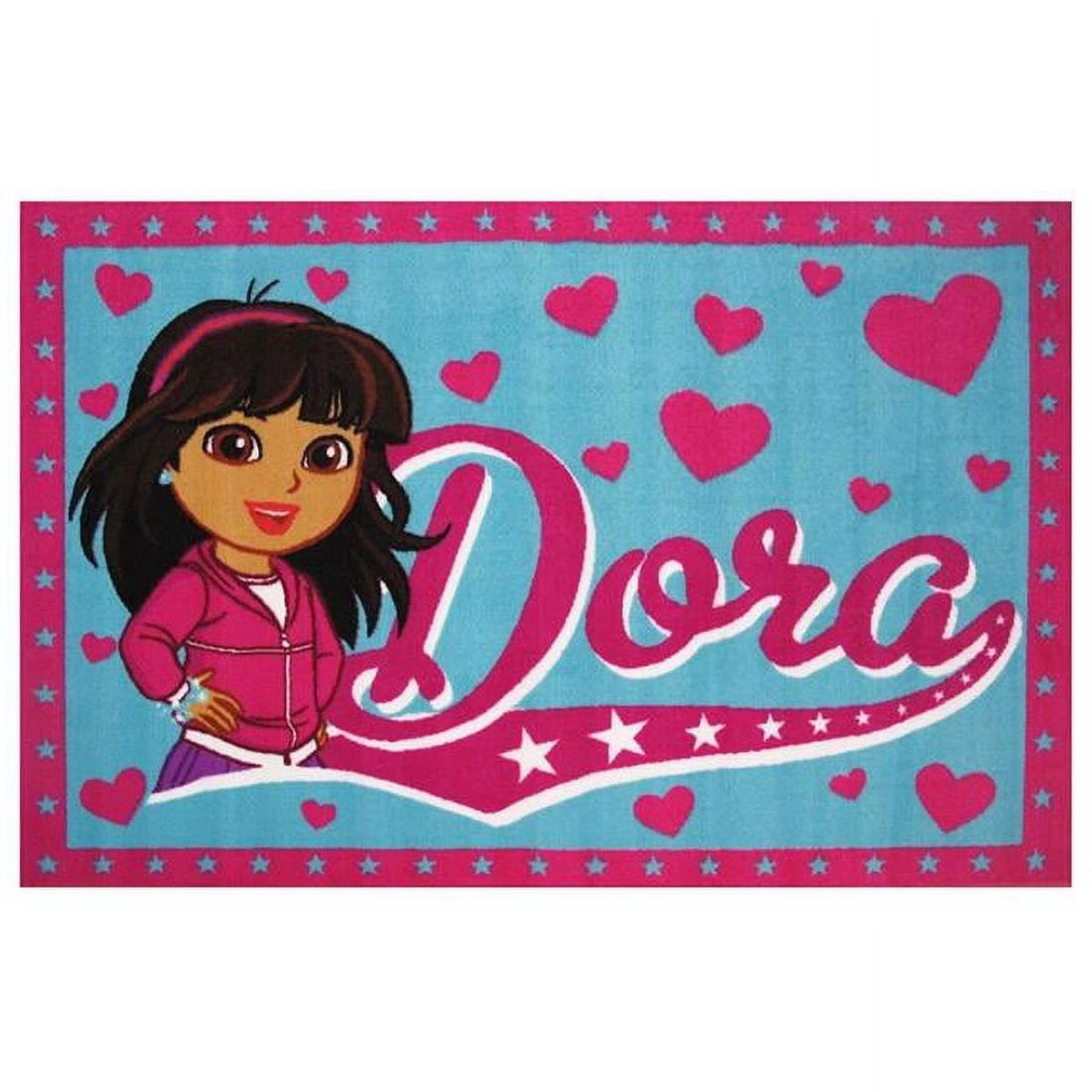 L.A Rugs 4' 3" x 6' 6" Fun Time Dora Rectangular Area Rug - Pink/Blue ...