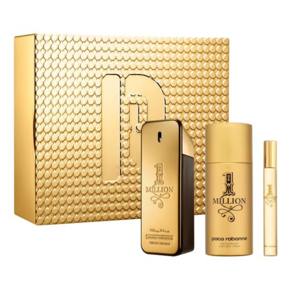 Paco Rabanne Men's One Million Perfume (3 Piece) Gift Set– Curacao