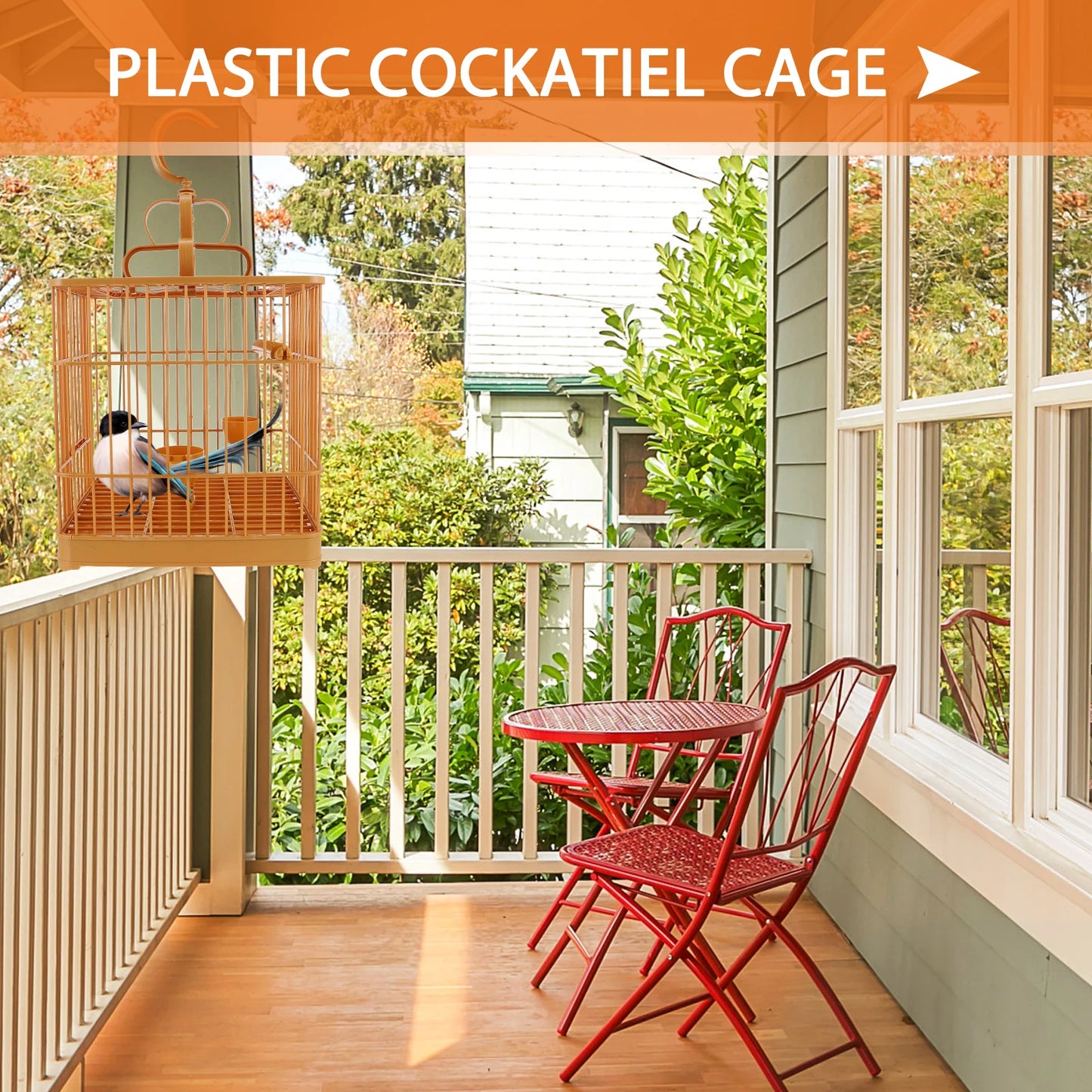 1 set 1 Set Pet Bird Plastic Parrot With Perch Hook Square Cockatiel ...